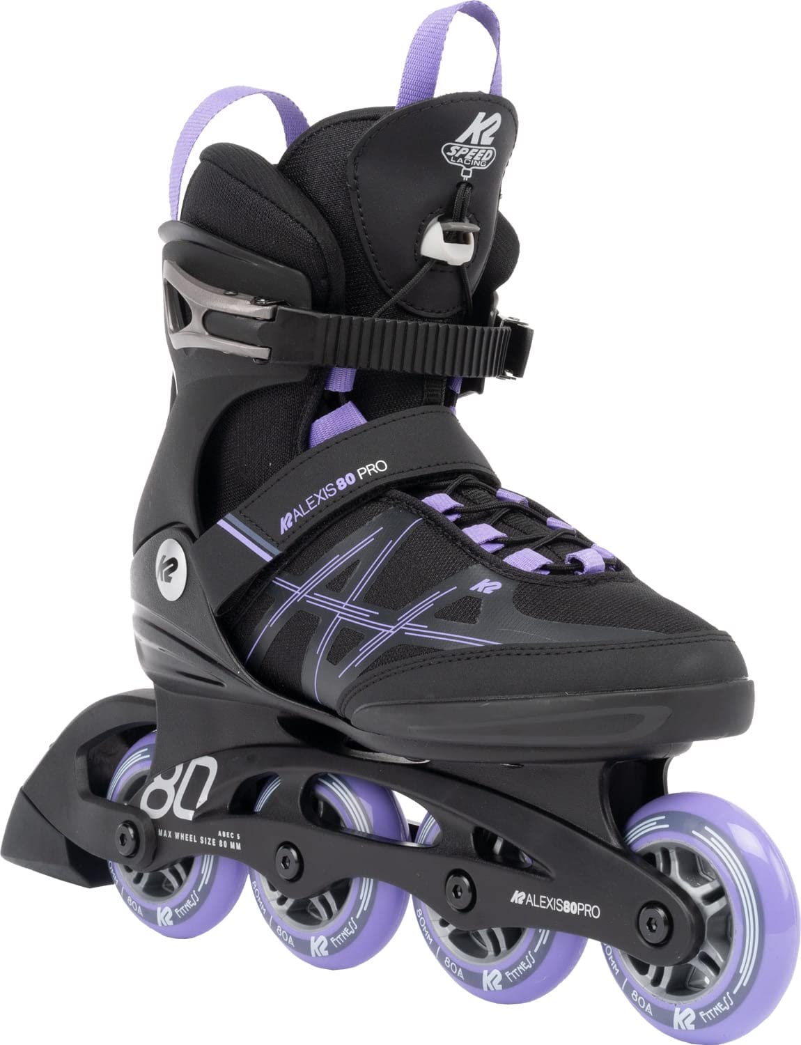 K2 Skate Alexis 80 Pro, 8.5,Black_Lavendar