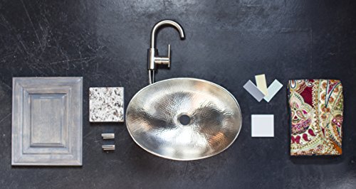 Sinkology SB305-19N Hobbes, 19", Nickel Hammered Handcrafted Above Counter Vessel Sink