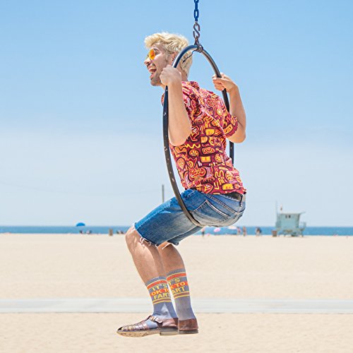 Gumball Poodle IT'S OK TO FART Socks Make A Statement, Unisex Gym Sock: Gray, Orange and Yellow