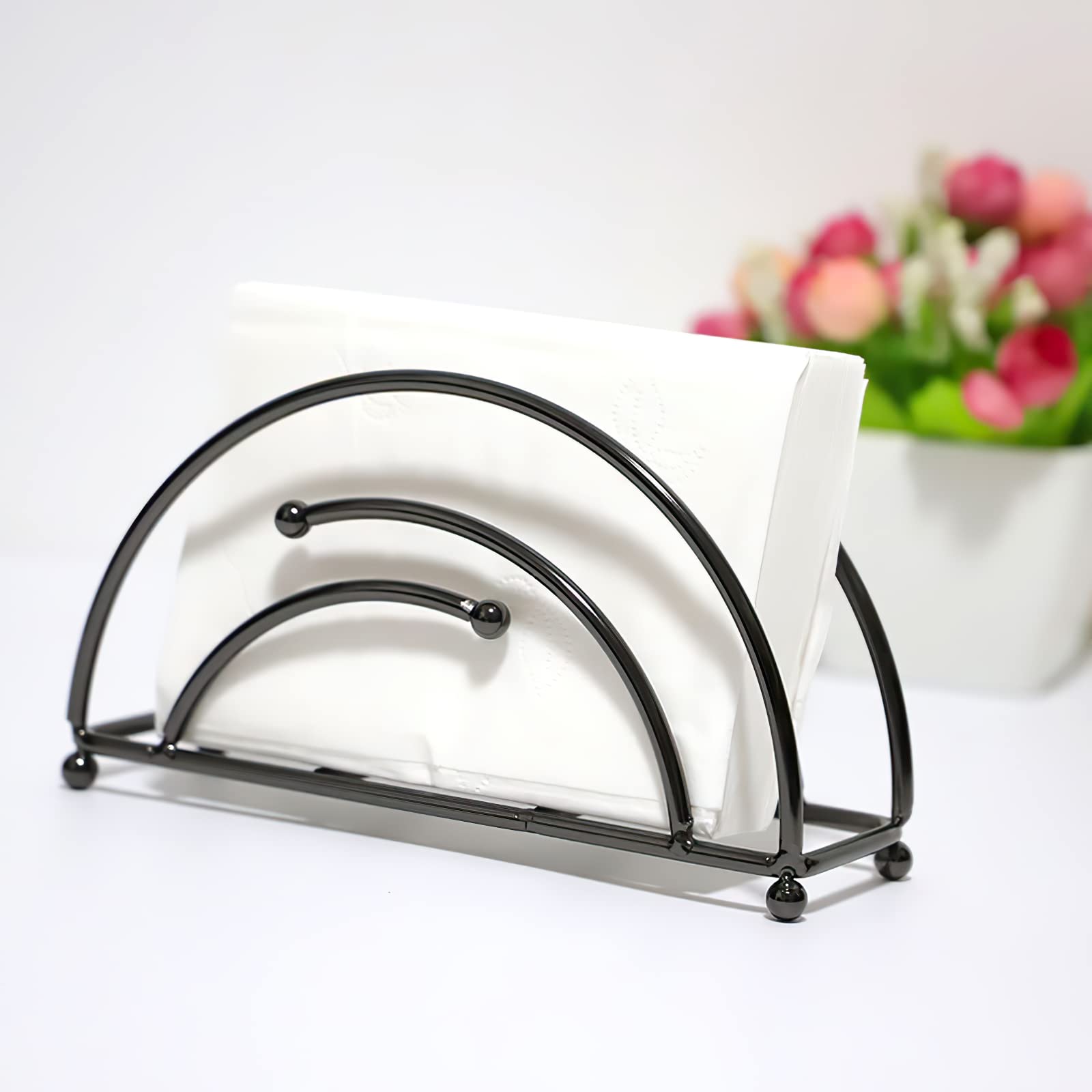 Napkin Holder,Metal Black Napkins Holder,Farmhouse Napkin Holder for Tables,Kitchen,Dining Room Decor