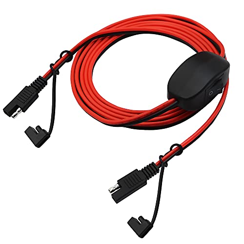 PNGKNYOCN SAE Polarity Revers Converter Cable with Switch 16AWG 2Pin SAE to SAE Wire Harness Quick Connect/Disconnect SAE Connector with Dust Cap(2M)