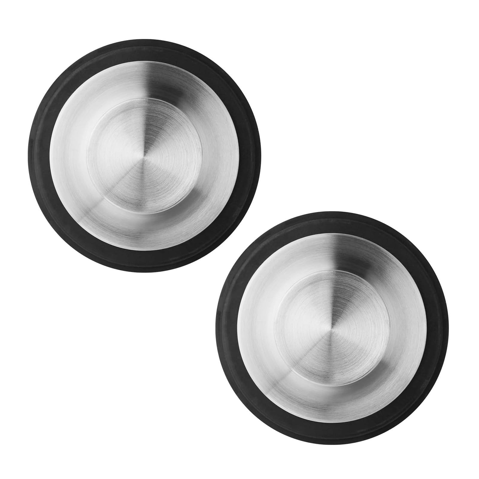 ROYALEAD 2pcs Sink Bath Plug 86mm Stainless Steel Chain Hook Simple Installation for Kitchen Bath Sink Drain Stopper Plug