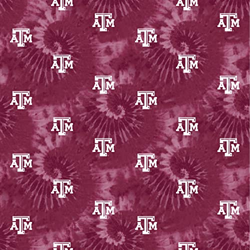 Texas A&M Cotton Fabric by Sykel-Licensed Texas A and M Aggies Tye Dye Cotton Fabric