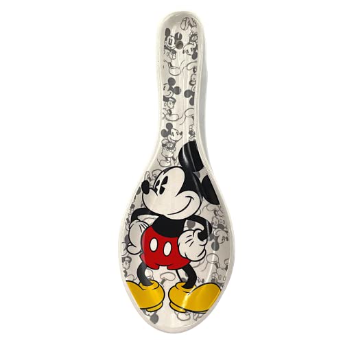 Mickey Mouse Ceramic Spoon Rest, Collectible Disney Themed Kitchen Decor Accessories, Fun Utensil Holders for Cooking and Baking