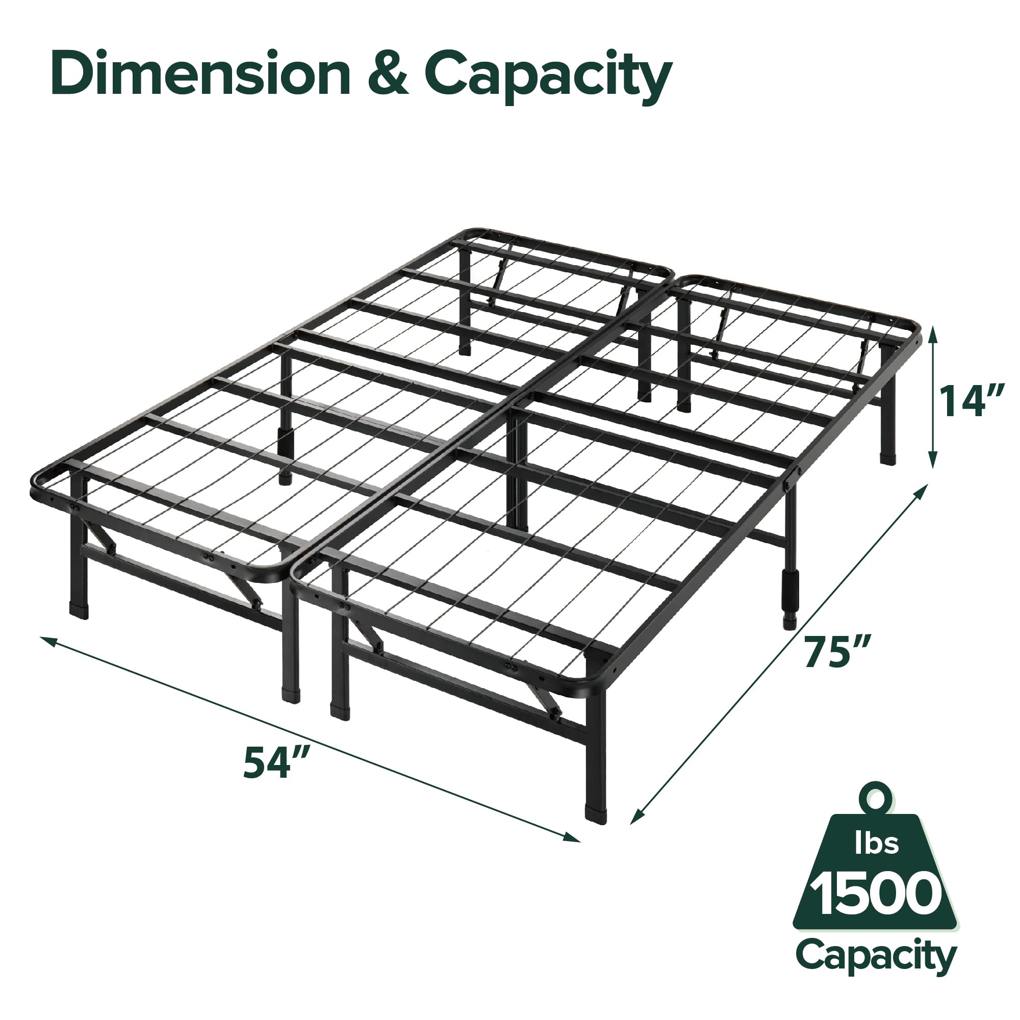ZINUS 10 Inch Foam and Spring Mattress and SmartBase Metal Mattress Foundation Set / Bed and Mattress Set / No Box Spring Needed / Mattress in a Box, Full