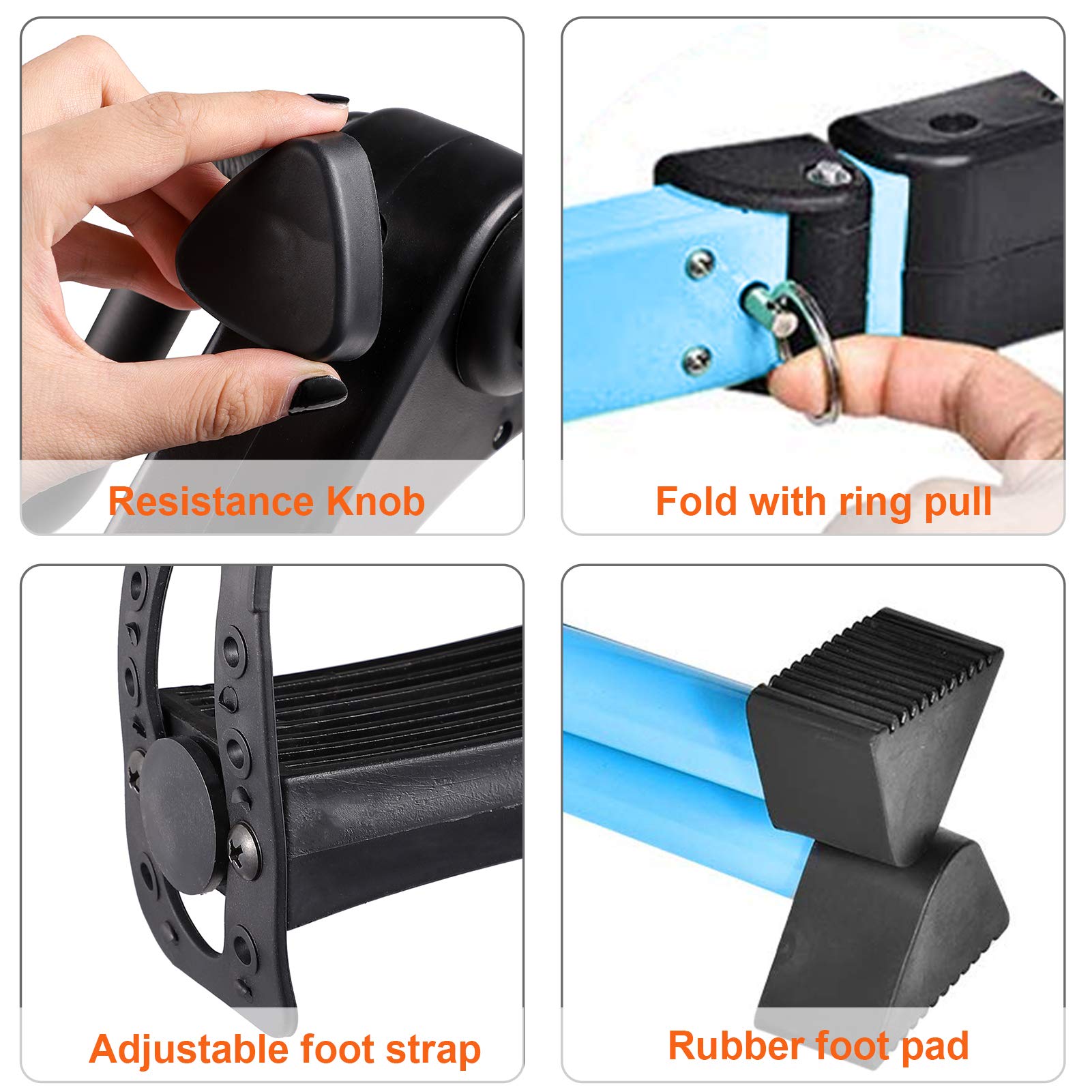 IPKIG Under Desk Bike Pedal Exerciser for Arm/Leg Fitness Folding Mini Exercise Bike Portable Home Desk Cycle (Blue)