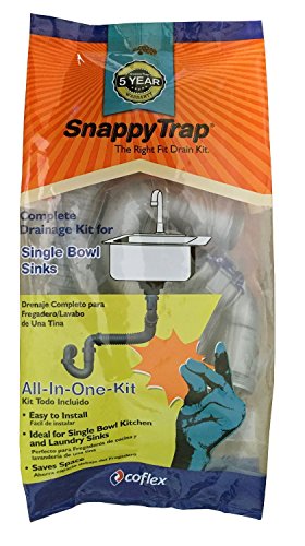 Snappy Trap 1 1/2" Drain Kit for Single Kitchen Sinks, Bar Sinks and Laundry Sinks