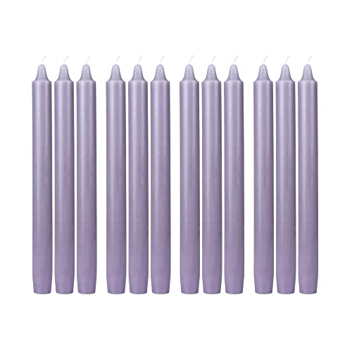 Zest Candle 12-Piece Taper Candles, 10-Inch, Lavender Straight