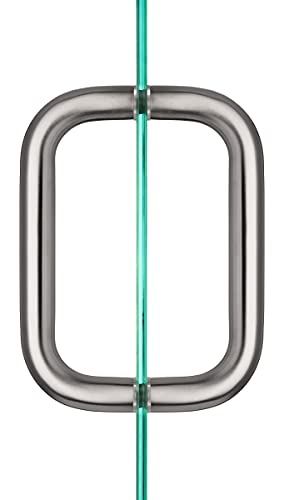 Rockwell Security Tubular Back to Back Door Pull 6 Inch Brushed Nickel Finish for Commercial and Residential Heavy Glass Frameless Shower Doors 1/4 Inch to 1/2 Inch Thick