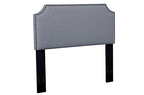 US Pride Furniture Modern Linen Fabric Upholstered Headboard with Elegant Button Tufted Design and Sturdy Wood Legs, Contemporary Bedroom Décor, Full/Queen, Grey