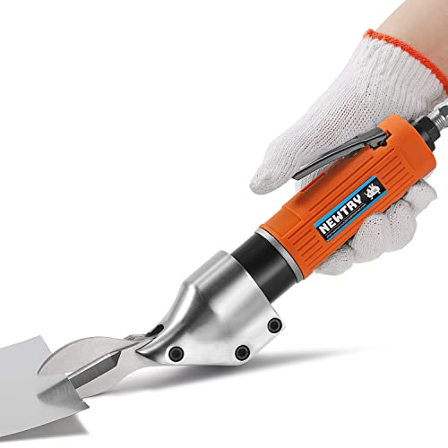 NEWTRY 2600RPM Pneumatic Metal Shear Cutter 2-Blade Pneumatic Scissor Metal Stainless Steel Sheet Metal Cutting Tools Industrial Air Cutter for Iron, Aluminum Sheet, Screen Mesh(Standard A)