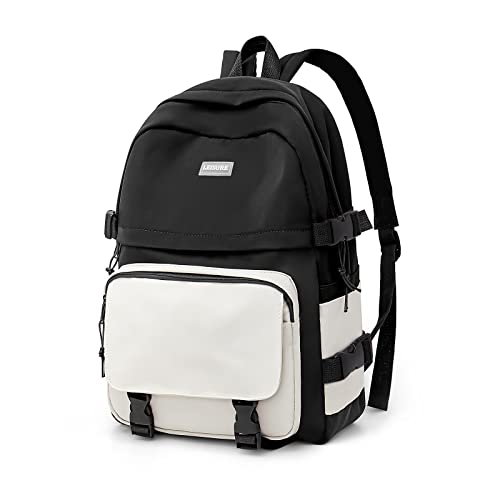 weradar Cute Black Backpack For School Teen Girls,Lightweight Middle School Bookbags,Waterproof Travel Rucksack Casual Daypack,College Backpack For Women
