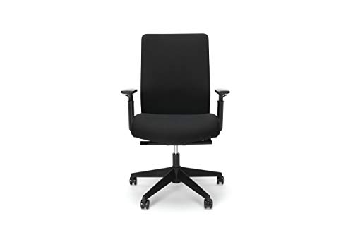 HON Basyx Biometryx Commercial-Grade Fabric Upholstered Task Chair, Black