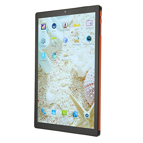 Tablet 10.1 Inch Octa Core HD 6GB 128GB 100-240V 2.4G 5G WiFi Orange Tablet for 11.0 for Reading (US Plug)