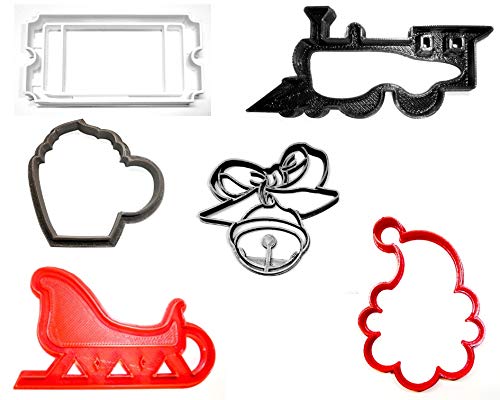 POLAR EXPRESS THEME NORTH POLE TRAIN CHRISTMAS MOVIE BOOK SET OF 6 COOKIE CUTTERS MADE IN USA PR1122