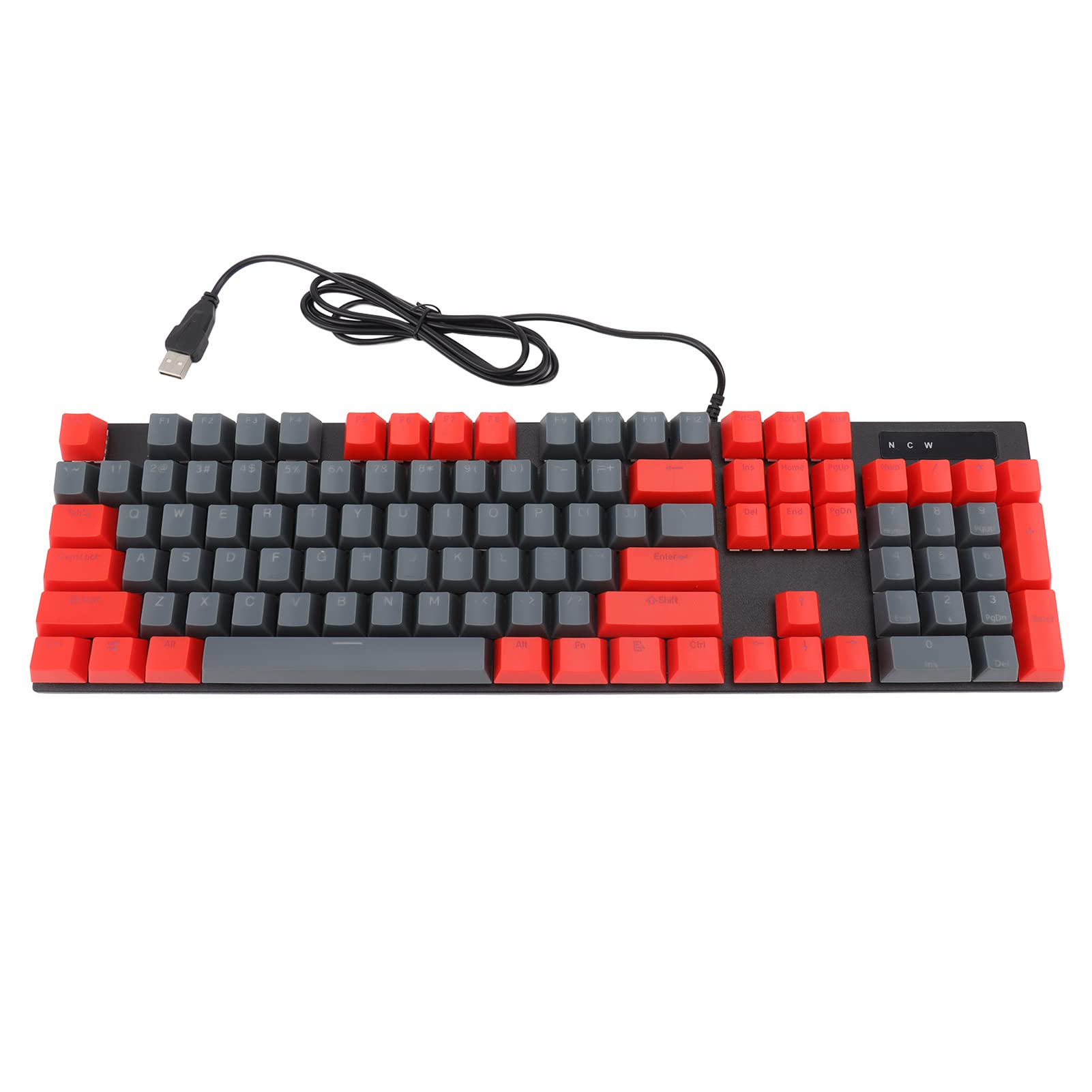 Pomya Gaming Keyboard,104 Key RGB Backlit Ergonomic Mechanical Keyboard, Dual Color Programmable Gaming Keyboard for PC Laptop(Gray)