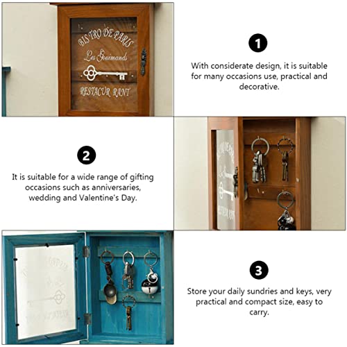 Veemoon Wooden Key Box Farmhouse Key Holder Decorative Key Box Wooden Wall Key case Wall Mount Entryway