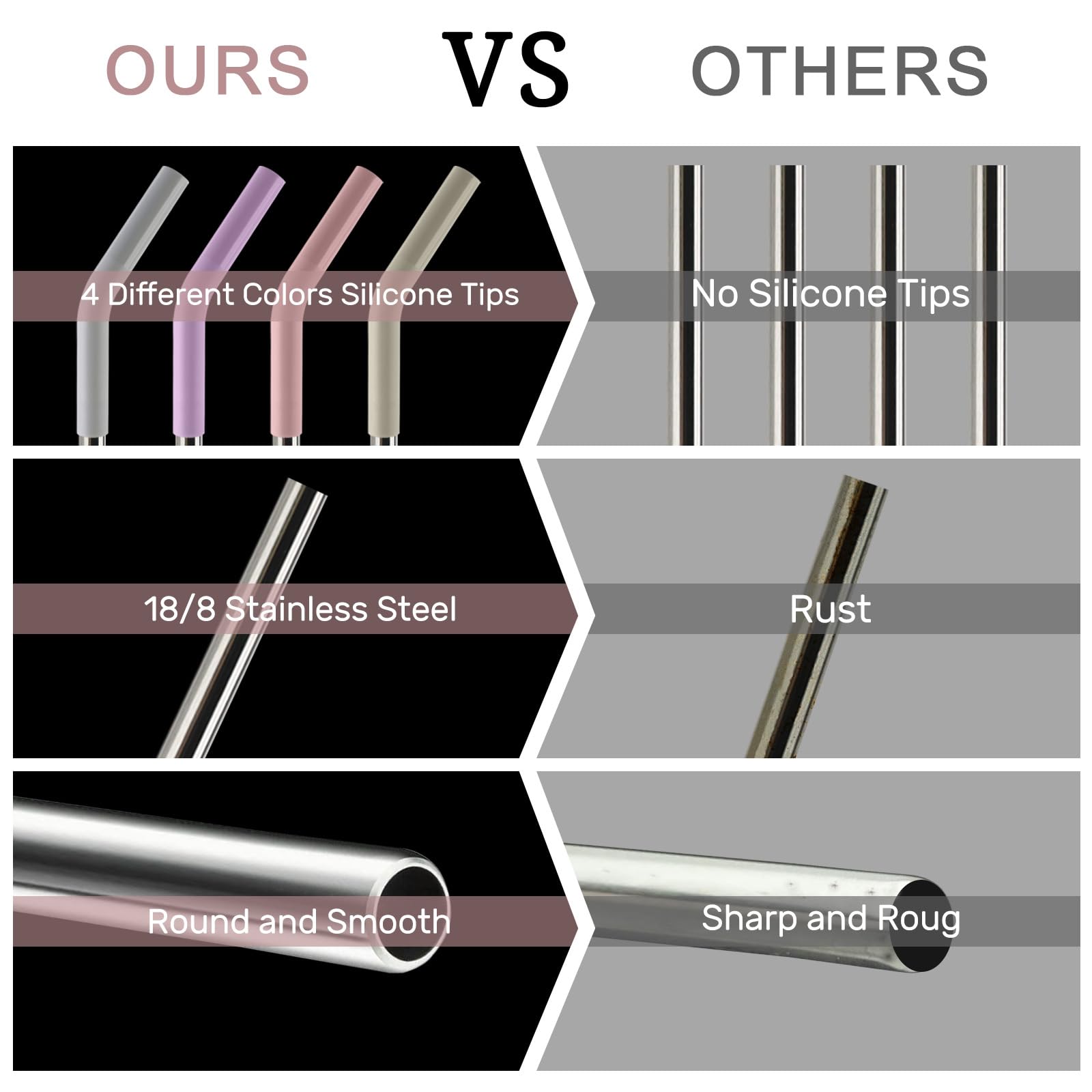 Replacement Straws for 40oz Tumblers,Metal Straws Reusable for Stanley 40oz Cup, 40 oz Tumbler Straw for Simple Modern,4 Pack 12" Extra Long Stainless Steel Straws with Silicone Tips and Cleaner Brush