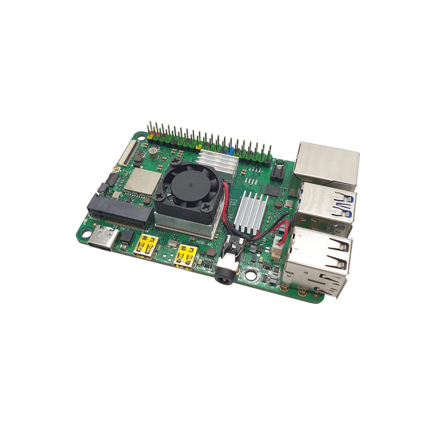 Rock PI 4 Model C Plus Single Board Computer Based on Rockchip RK3399T Soc with 64-bit Hexa-core LPDDR4 3200Mb/s 4GB RAM Mali T860MP4 GPU Support M.2 NVME SSD WiFi BT Micro SD Card