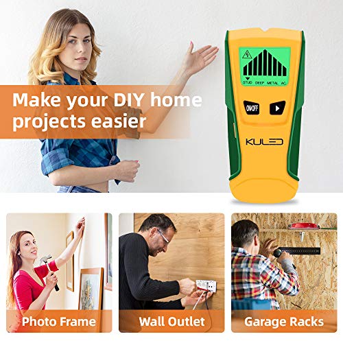 Stud Finder, 3 in 1 Multi-Function Wall Stud Sensor Detector with LCD Display and Sound Warning for AC Live Wire, Wood, Metal, Deep Scanning KULED M79