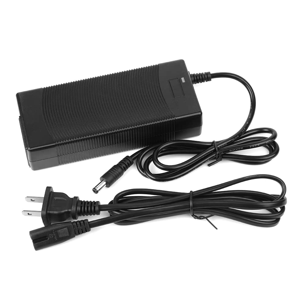 H HAILONG 29.4V 2A Lithium ion Battery Charger for 25.2V 25.9V 24V Battery with 2 Plugs (8mm 3-Prong and DC 5.5 x 2.1 mm Plug)