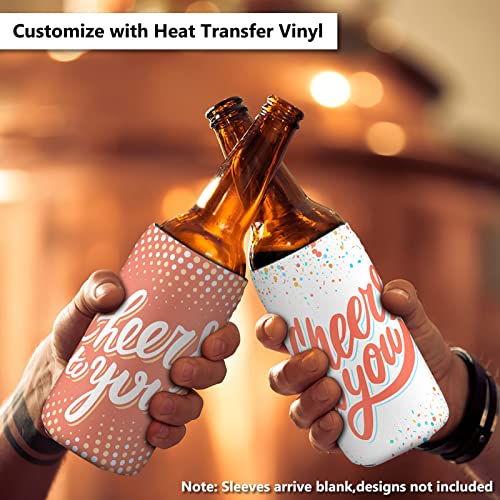 Sublimation Blanks Slim Beer Can Coolers Sleeves,12oz Neoprene Soft Insulated Reusable Drink Caddies for Water Bottles or Soda,Collapsible Blank DIY Customizable for Parties, Events or Weddings 12pcs