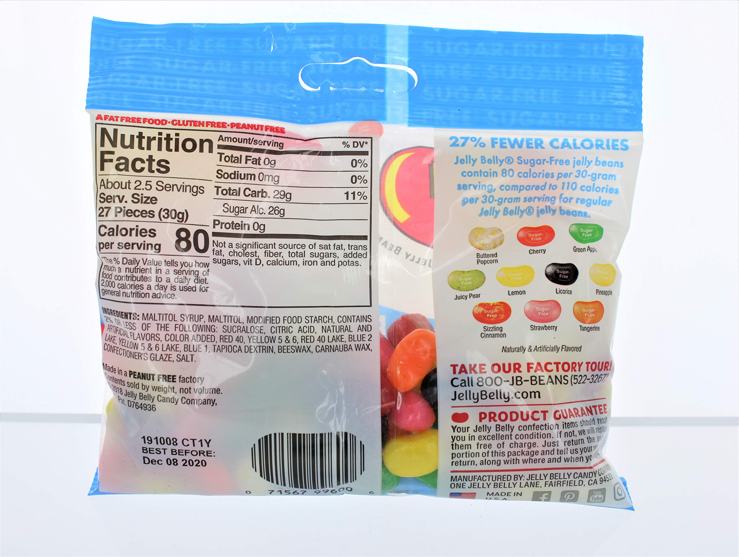 Jelly Belly Sugar Free Assorted Flavor Jelly Beans 2.8 oz Bag (3 Pack)