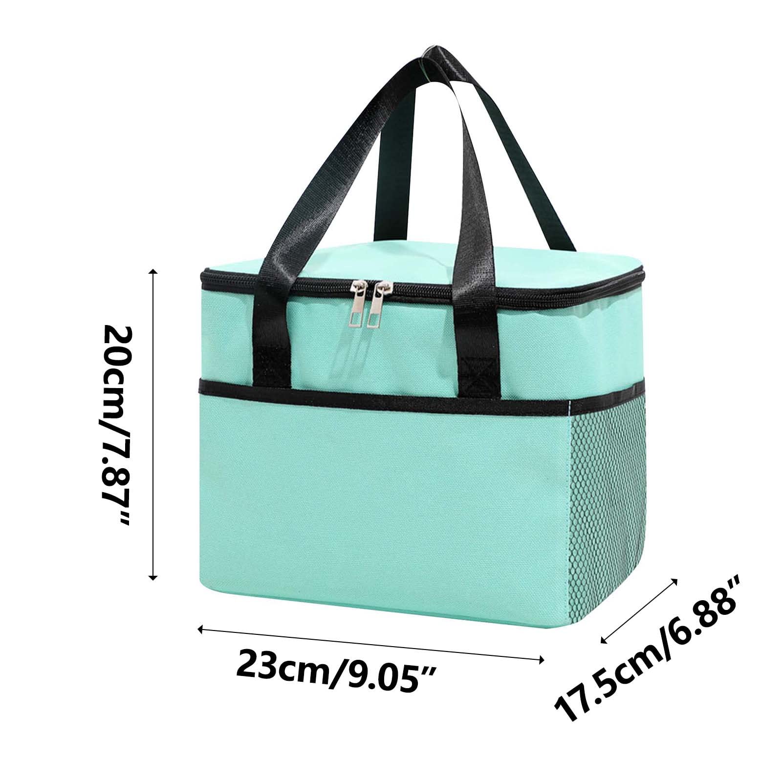 Large Capacity Insulated Lunch Bag - Leakproof Cooler Tote Bag Organizer with Shoulder Strap,Reusable Lunch Box for Office Picnic Hiking Beach (Black)