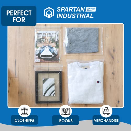 Spartan Industrial - 16β X 24β (100 Count) 2 Mil Clear Reclosable Zip Plastic Poly Bags with Resealable Lock Seal Zipper
