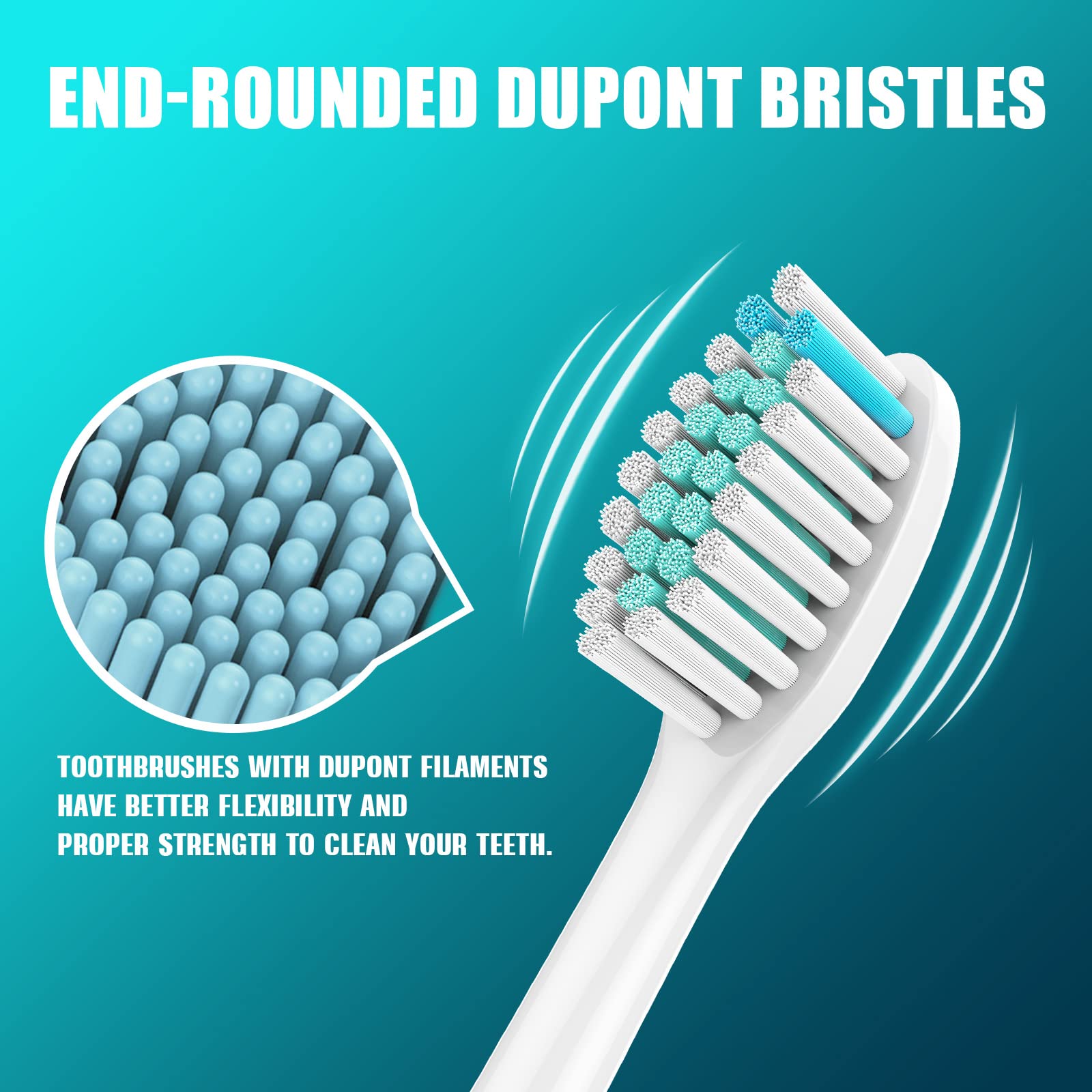 Replacement Toothbrush Heads for Philips Sonicare：8 Pack Sonic Replacement Compatible with Phillips Electric Brush HX3/6/9 4100 5100 6100 9900 C1 C2 W2 W3 G2 G3&More Plaque Control Snap-on