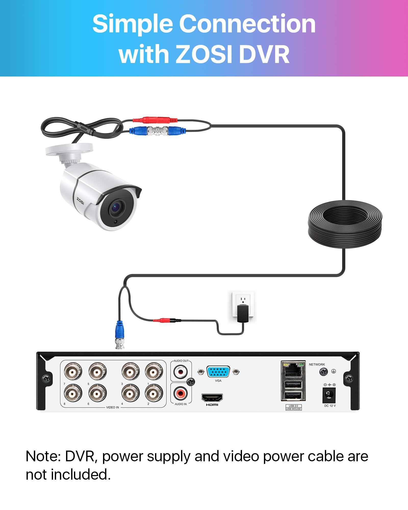 ZOSI 4PACK 1920TVL 1080P HD TVI Security Cameras 120ft Night Vision CCTV Cameras Home Security Day/Night Waterproof Camera for 720P,1080P,5MP,4K HD-TVI Analog DVR Systems