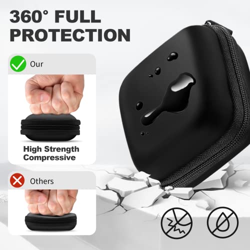 Woyinger Square Earbud Case Portable EVA Carrying Case Storage Bag Cell Phone Accessories Organizer with Carabiner for Earphone, Earbud, Earpieces, SD Memory Card, Camera Chips,Black