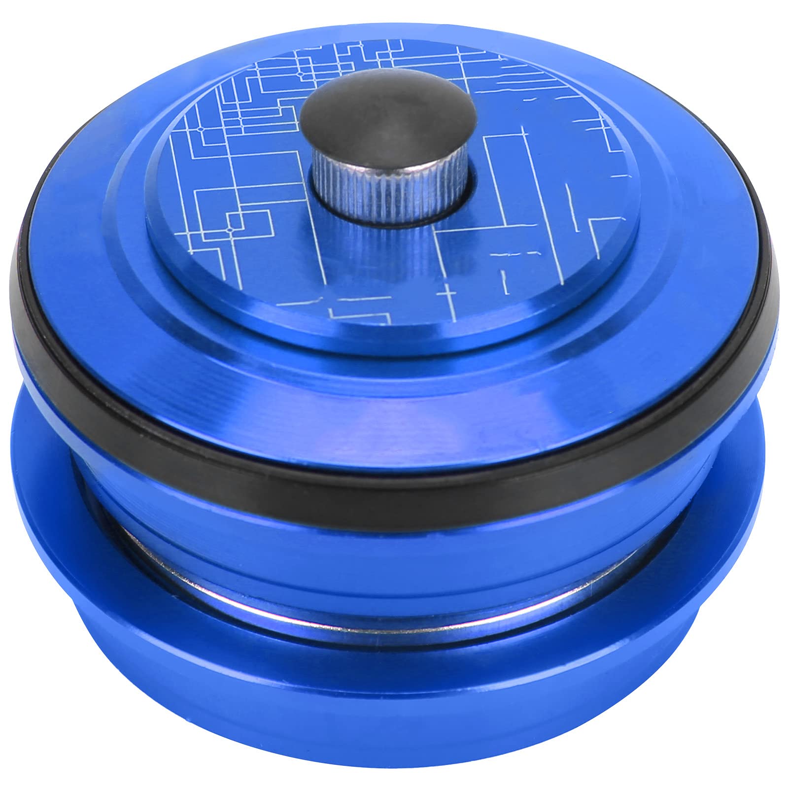 Keenso Headset Bearings, Aluminum Alloy 44mm/1.7in Mountain Headset Front Fork Headset Headset Bearings Replacement(Blue)