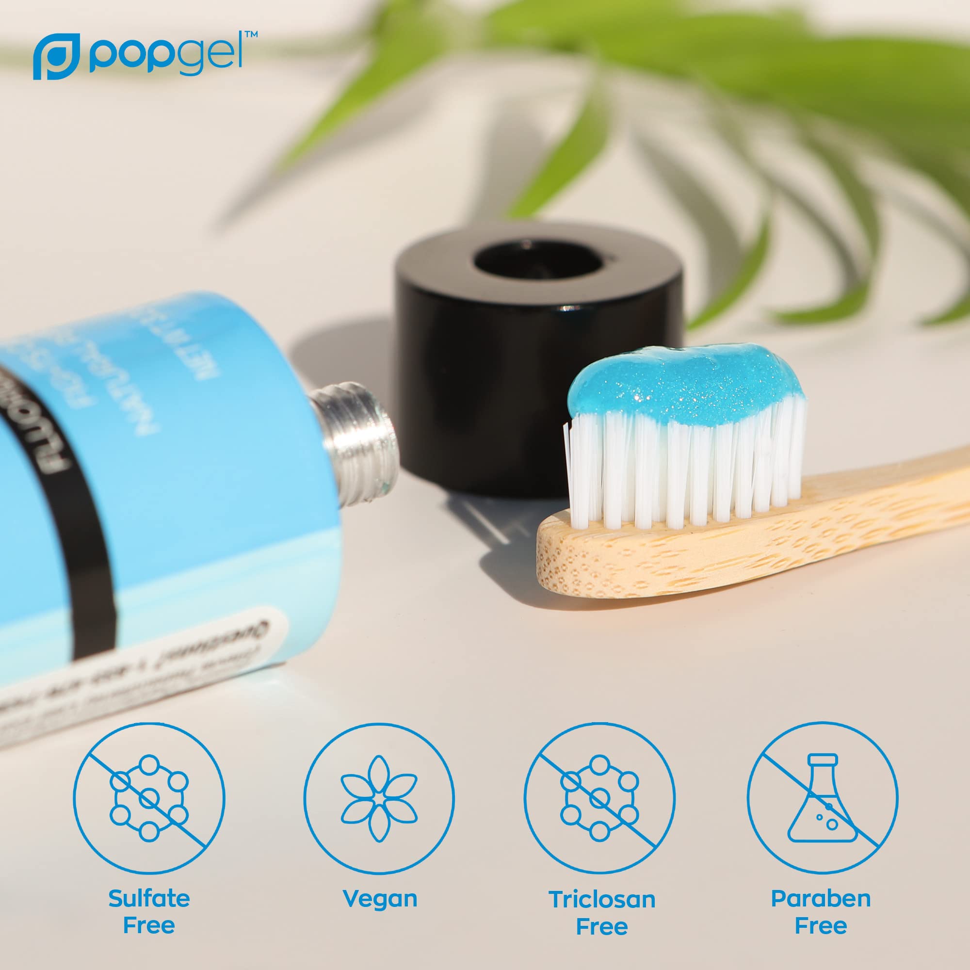PopGel Super Whitening Toothpaste - 100% Plastic Free Toothpaste (Natural Peppermint)