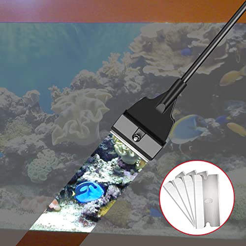 SY.Doot Aquarium Algae Scraper,Fish Tank Algae Scraper with Segmented Extension Rod,Aquarium Scraper,Aquarium Cleaning Tools Kit, Fish Tank Cleaner with 5 Stainless Steel Blades,21.65 Inch
