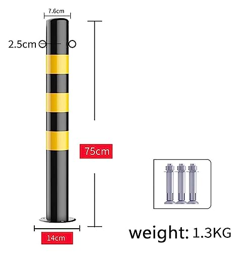 RONGQI Driveway Bollards, Bollard's Locking Arm Features Reflective Tape, Car Park Driveway Guard Saver, Easy Installation Private Car Parking Space Lock