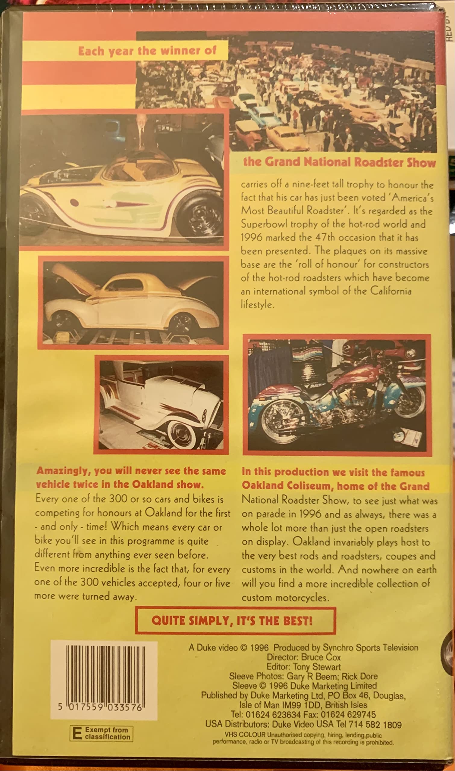 Rods, Roadsters & Radical Customs: Star Cars & Bikes of Oakland '96 VHS Tape