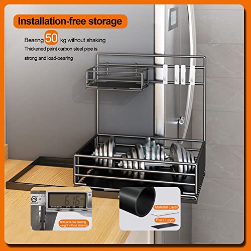 Under Sink Organizer and Storage, Under Sliding Cabinet Basket Organizer 2-Tire Under Kitchen Bathroom Sink Storage, Multi-Purpose Under Sink Shelf Organizer Black,White