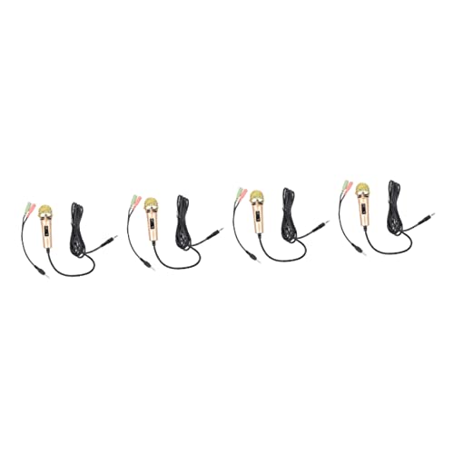Milisten 4pcs phone microphone mini karaoke vocal mobile microphone stereo microphone female adapter microphone for singing portable mic Singing Microphone plastic miniature tablet