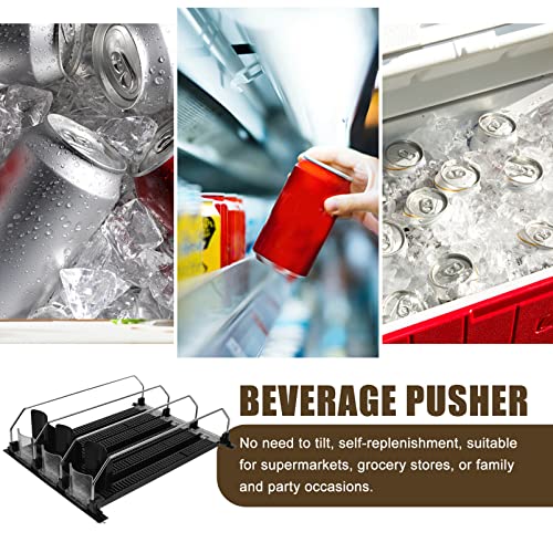Soda can Organizer Drink Organizer for Fridge, Automatic Can Fridge Organizer 3Pcs Self Pushing Drink Organizer For Refrigerator Beverage Dispenser