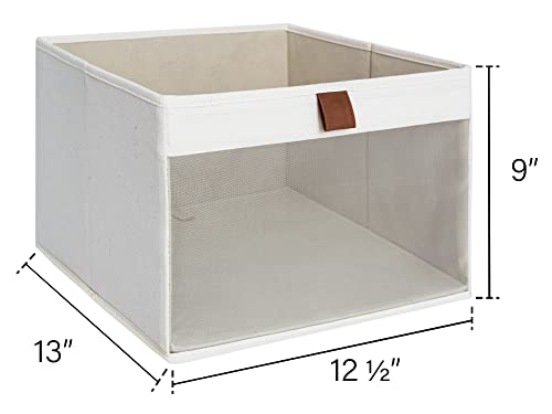 StorageWorks Closet Storage Bins with Clear Window 3 pack, Storage Baskets for Organizing, Foldable Storage Baskets for Shelves 3 pack