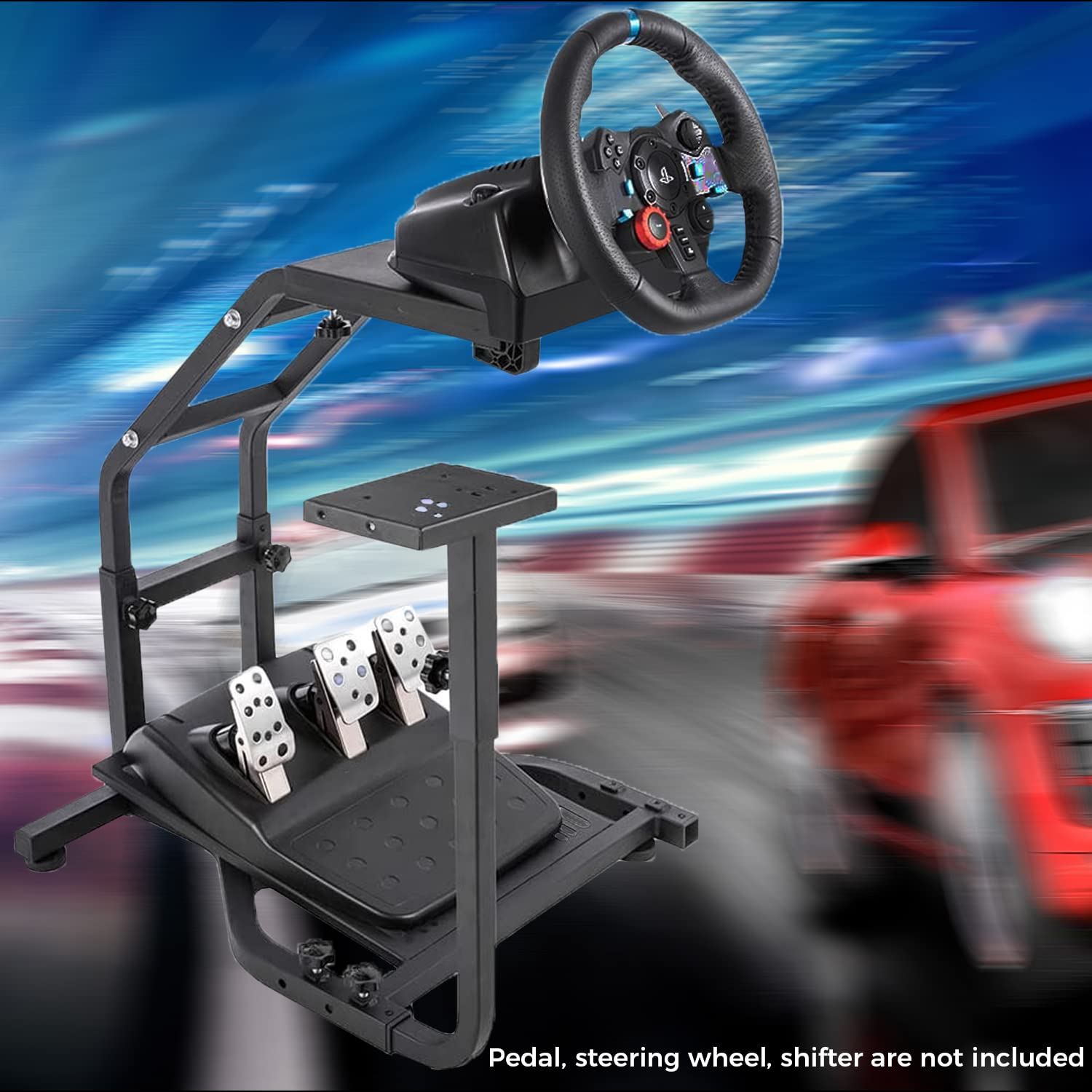 Hottoby Racing Steering Wheel Stand G29,Height Adjustable Racing Simulator Stand,fits for Logitech G25 G27 G290 G923 Racing Wheel and Pedals Not Included