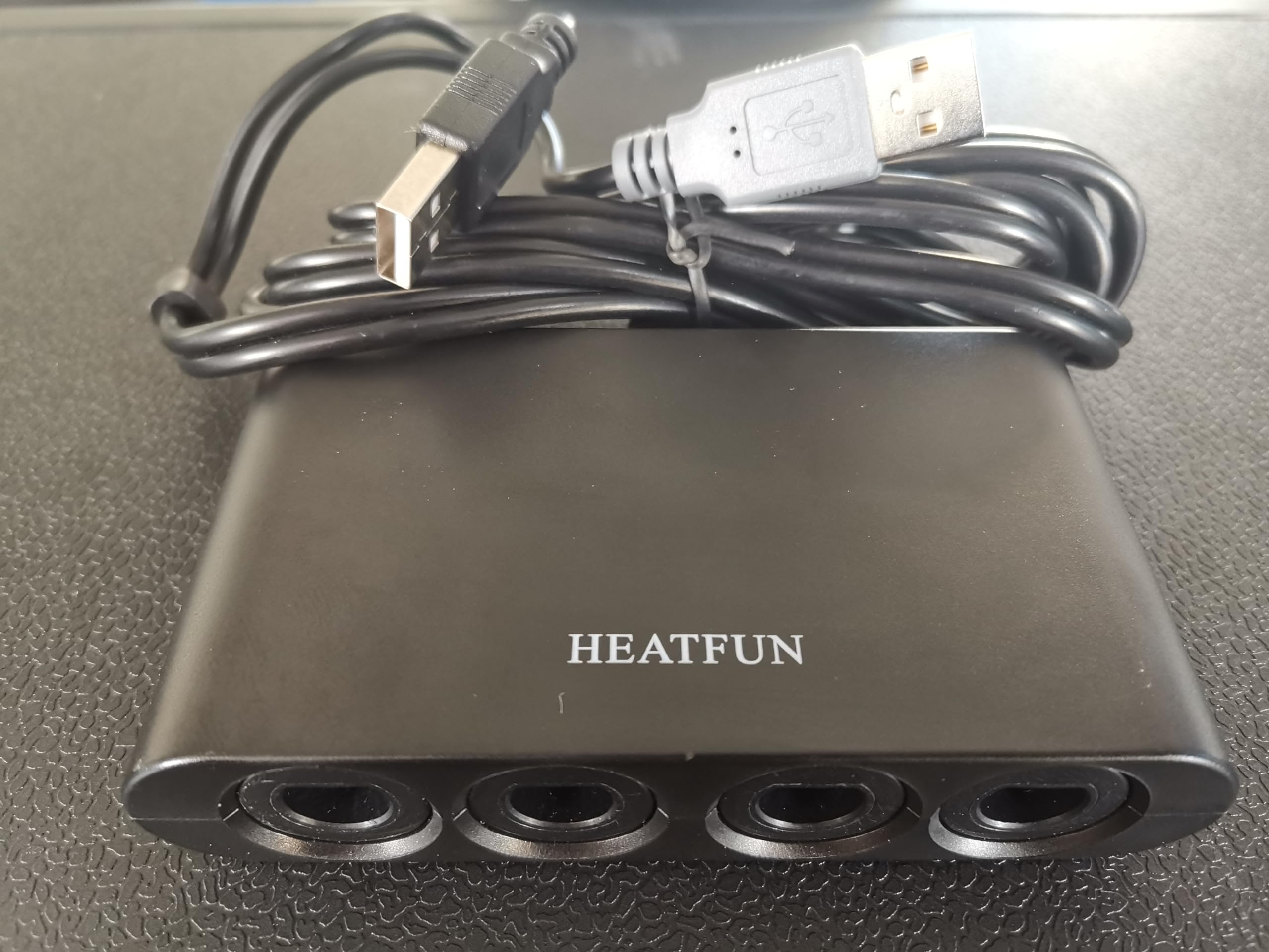 HEATFUN Switch Controller Adapter, Retro Controller Hub for Nintendo Switch Wii U PC USB No Need Drivers Support Rumble Feature with 4 Slots and 2 USB Cable - 3ft