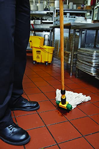Rubbermaid Commercial Products Wood Mop Handle, 60-Inch, Lightweight Wet Mop Gripper with Heavy-Duty Clamp Handle for Floor Cleaning