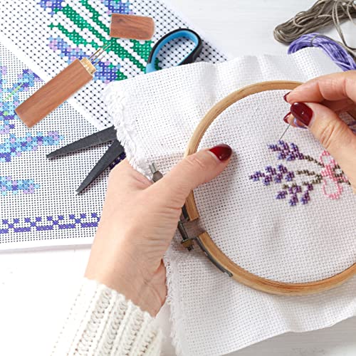 VICASKY Multi Tool Knitting Needle Organizer 8 Pcs Sewing Needles Wood Needle Holder Sewing Needle Container Needle Storage case Holder Wood Needle Sewing Thread Organizer Pocket Multitool