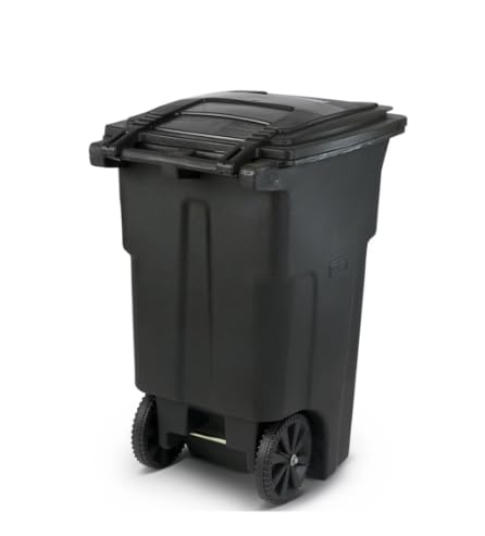 Toter 64 Gallon Black Garbage can with Wheels and lid