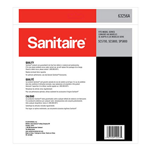 Sanitaire - EUK63256A10 LS Premium Paper Bag (Pack of 5), Fits Models SC5713, SC5815, SP5816 Series Upright Vacuums, 63256A