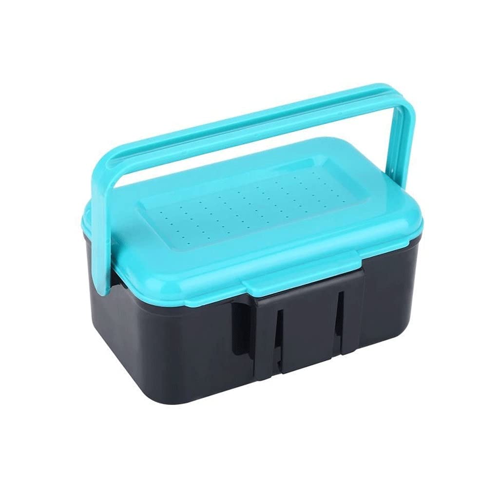 LMMDDP Portable and Durable Plastic Fishing Tackle Box Portable Fishing Bait Storage Box