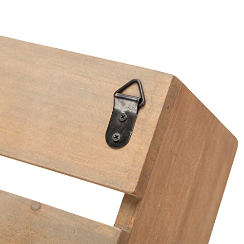 Synovana Cabin Style Hanging Towel Rack with Bar Farmhouse Wooden Floating Shelf Bear Wall Decor Rustic Wall Mounted Storage Towel Rack for Bathroom Kitchen Living Room Home Decor