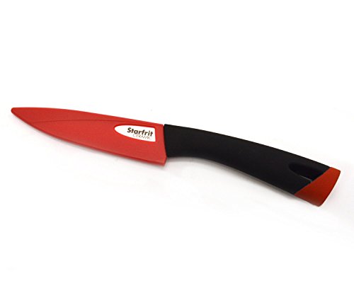 Starfrit 093871-003-NEW1 4" Ceramic Paring Knife with Protective Sheath, Black/White,One Size